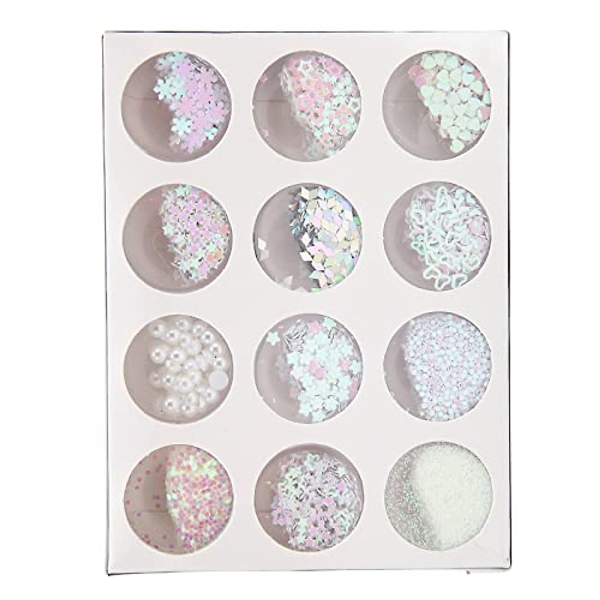 Craft Glitter Sequin, High Flash Glitter Sequins Set for Homemade Cards (White)
