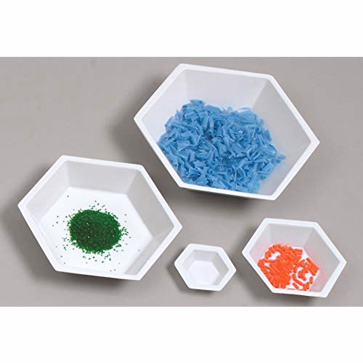 Hexagonal Weighing Boats, W-H64-WA-50, 64mm, Medium, White Anti-Static, Pack of 50