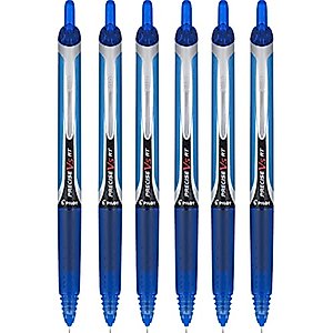 PILOT Precise V5 RT Retractable Rolling Ball Pens, 0.5mm Extra Fine Point, Blue Ink, 6 Pack