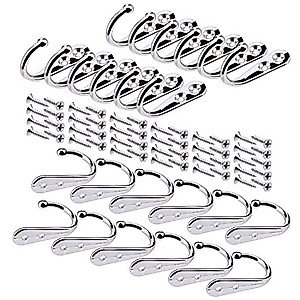 Sunmns 24 Pieces Coat Hooks Single Wall Mounted Robe Hook Hanger with 50 Pieces Screws (Silvery)