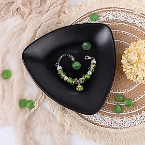 AUEAR, A5 Melamine Trinket Dish Decorative Jewelry Tray Dish Ring Holder Organizer for Jewelry Keys Food Safe Dishware Black (Triangle)