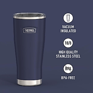 THERMOS ICON SERIES Stainless Steel Cold Tumbler with Slide Lock, 24 Ounce, Mystical Navy