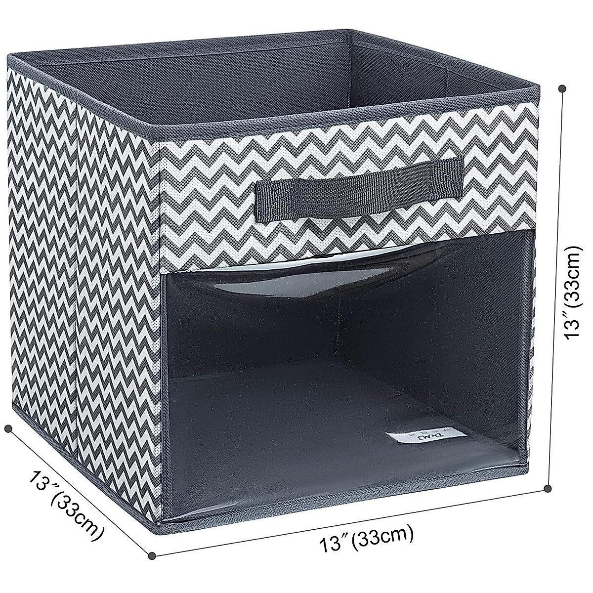 DIMJ Storage Cubes, 12.2 Inch Cube Storage Bins with Front Window, Fabric Baskets for Shelves, Foldable Cube Storage Organizer Bins, Closet Organizers and Storage for Home, Office, 3 Packs