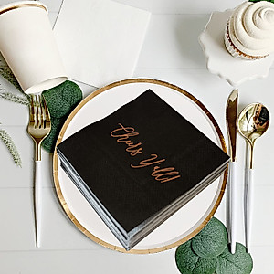 Cheers Y'all Napkins Wedding Cocktail Napkins Engagement Paper Disposable Party Napkins Bridal Shower, Bachelorette towel Decorations Supplies Set of 50 3 Ply