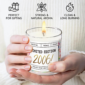 18th Birthday Gifts for Girls, Happy 18th Birthday Gift Candle with Sprinkles, Unique 18th Birthday Gifts for Daughter, Niece, Granddaughter, Limited Edition 2006 - Vanilla Candle, 7oz