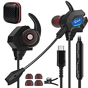 USB C Earbuds with Boom Mic for iPhone 15 Pro Max Gaming Headset Wired in-Ear Type C Earphones Noise Canceling USB C Headphones for iPad OnePlus 10 Samsung Fold 5 4 Flip 3 S23 S22 S21 Pixel 7 Pro 6A