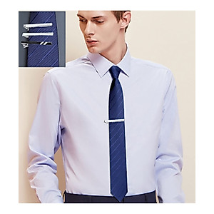 Svovin 16pcs Tie Bar Clip Tie Tack Pins Tie Clips for Men Father's Day Gift Silver Black Red Blue Gold Necktie Bar Pinch Clip Set Metal Clasps Business Professional Fashion Designs