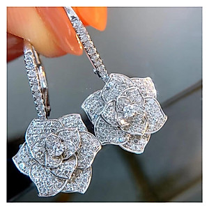 Earrings Flower Earrings for Women Female Ear Accessories Dance Party Jewelry Dangle Earrings (Color : 01) (1 B)