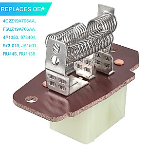 973-013 HVAC Blower Motor Resistor Compatible with 2003-2014 Ford E-150 E-250 E-350 E-450 E-550, 1999-2007 F-250 F-350 F-450 F-550 Super Duty Replaces# 4C2Z19A706AA, 973404