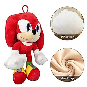 wiemsdoy Knuckles Plush Toy 12", The Hedgehog Toy Plush Figure Classic Hedgehog Plush Doll for Boys Girls Best Gift