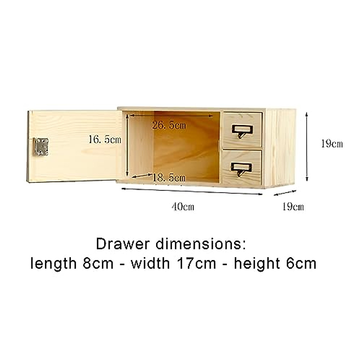 OOCCO Desktop Drawer Cabinet,Flat File Cabinet,Wooden Desktop Storage Box with Lockable Drawers,Wooden File Cabinet/Data Cabinet,for Monitor Stand/Printer Platform