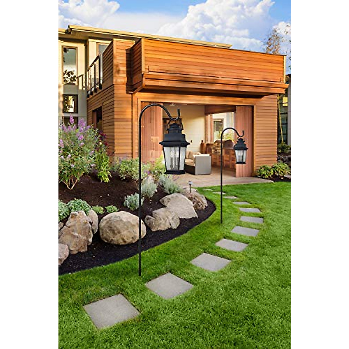 Sorbus® Shepherd's Hooks - Set of 4 Extendable Garden Planter Stakes for Bird Feeders, Outdoor Décor, Plants, Lights, Lanterns, Flower Baskets, and More! Heavy Duty - Up to 6.5 Lbs. (4 Pack)