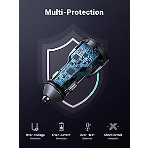 UGREEN USB C Car Charger, 52.5W Type C Car Charger PD 30W&QC 18W, Fast Car Charger Adapter Compatible with iPhone 14/13/12/11, iPad Pro/Mini/Air, Galaxy S23/S22/S21/S20/S10/Note 20, Pixel 7/6/5