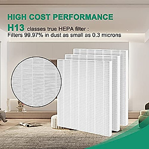 3 Pack C545 replacement filter, OUNEDA H13 Ture HEPA Filter, Compatible with winix C545 Air Purifier, Replacement for winix filter c545, No.1712-0096-00 (3 HEPA)