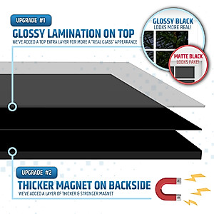 Strong & Glossy Magnetic Garage Door Windows - Looks Like Real Window Panels/Faux Panes - Decorative Hardware Kit - Easy to Align & Will Never Fall (Upgraded Magnets) | Fits 2 Car Garage | 32pcs 4"X6