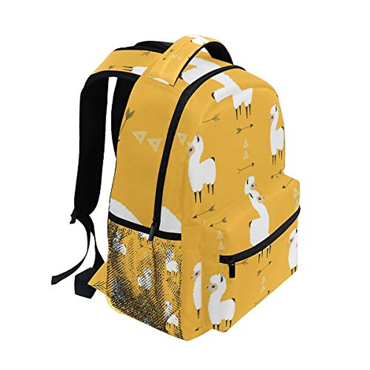 senya School Backpack Llama With Arrows Cute Bookbag Daypack One_Size