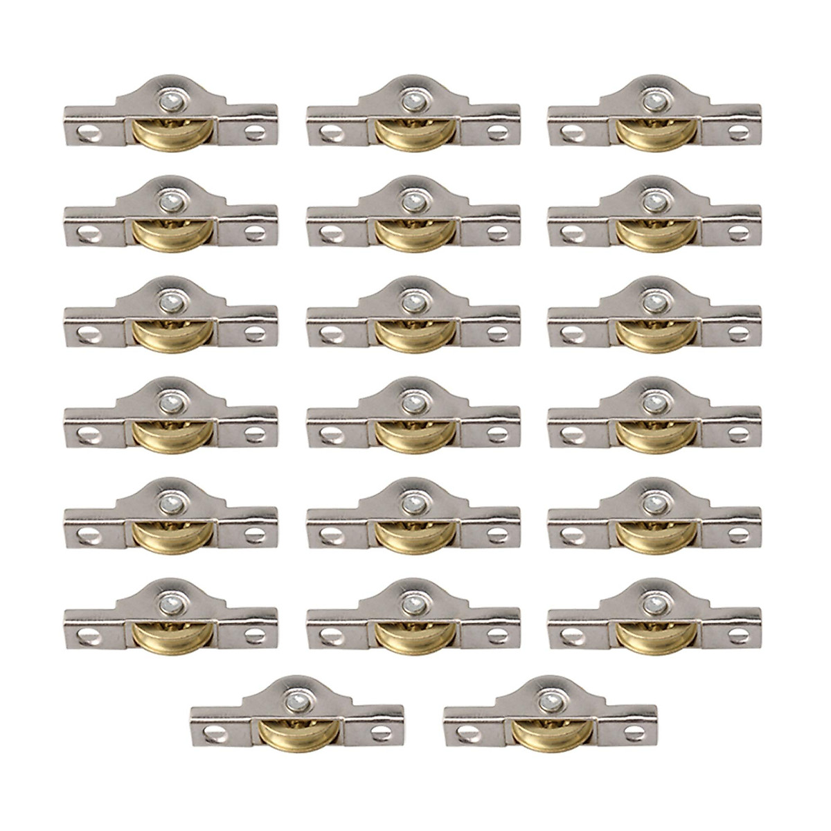 RDEXP Sliding Roller Wheel 20mm Diameter Slotted Wheel for Wardrobes Cabinet Bookcases Door Window Set of 20