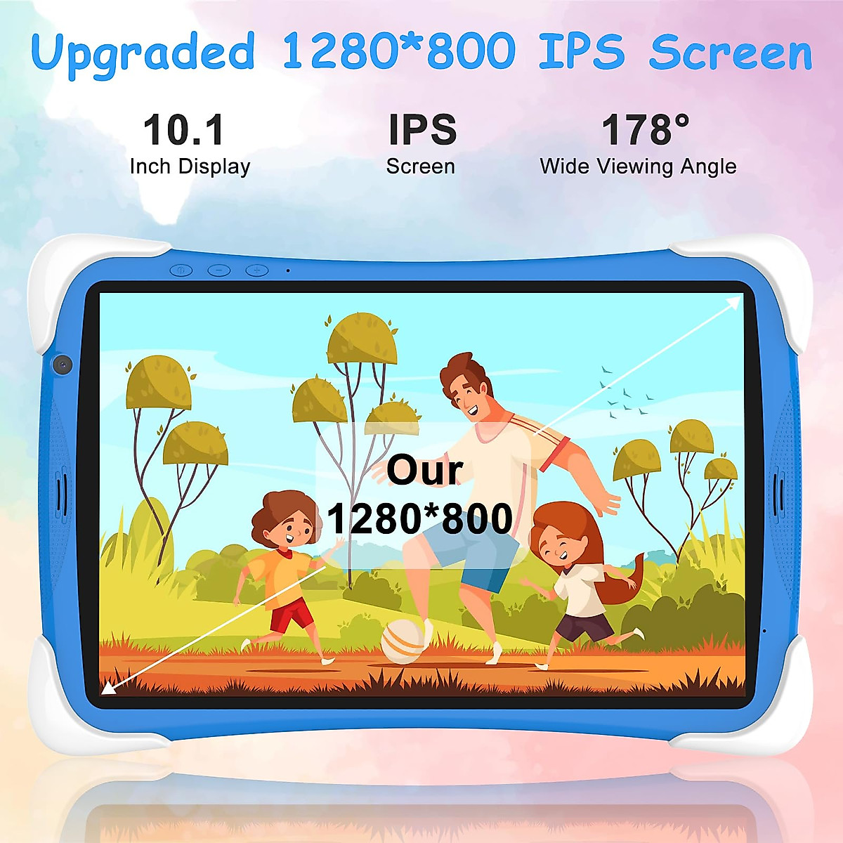 HOTTABLET Kids Tablet 10 inch, Android 12 Tablet for Kids, Parental Control Toddler Tablets, 32GB ROM 512GB Expand, Kids Apps Pre-Installed, Dual Camera, WiFi-6, Shockproof Kickstand Case