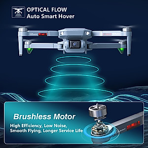 Brushless Motor Drone with Dual Camera Real 1080P WiFi RC Quadcopter Remote Control Airplanes Long Range FPV Plane Gift for Adults Kids Beginner, 2 Batteries 34 Mins Flight Time,Speed Adjustment,Waypoints,Gesture Selfie,Auto Hover
