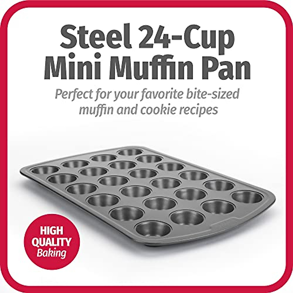 Good Cook 04029 Mini Non-Stick Muffin Pan, Steel, 1-7/8 in Dia x 14.6 in L x 9.3 in W x 6.8 in H