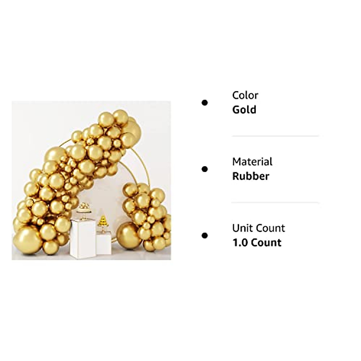 RUBFAC 92pcs Metallic Gold Balloons Chrome Gold Balloon Different Sizes 18 12 10 5 Inch Gold Latex Balloons for Happy New Year Decorations 2024 Birthday Party Graduation