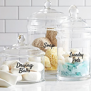 Laundry Room Organizing Labels for Glass Jars, Canisters, Waterproof Home Storage Organization Washroom Cleaning Decal Stickers