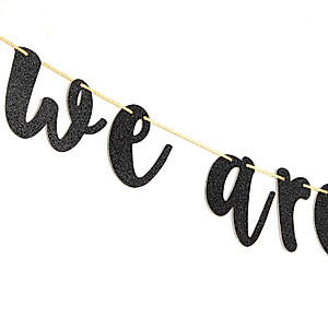 We Are So Proud of You Banner - Black Glitter Congrats Graduate Banner - High School College University Graduation Party Decorations Supplies