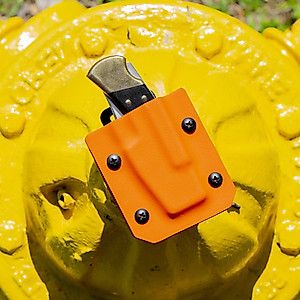 Clip & Carry Kydex Sheath for the Buck 110 & Buck 112 Folding Pocket Knife - Made in USA - Belt Holster Case - Orange