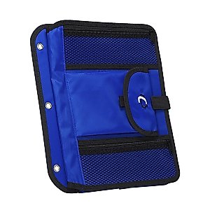 Case It 5-Tab Binder Accessory, 5-colored tabbed, 6 pocket expanding file, fits any standard 3 ring letter size binder, additional zippered mesh pockets for pen storage, ACC-21, Blue