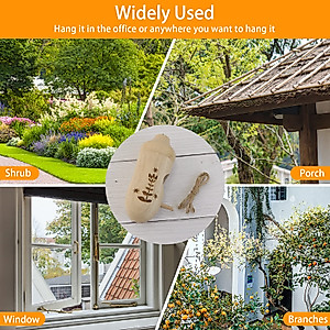 OROGHT Hummingbird House - Natural Wooden Hummingbird Houses for Outside Hanging, Gardening Gifts Home Decoration 3 Packs