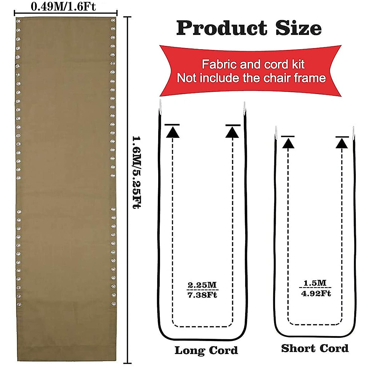 MGWOTH Zero Gravity Chair Replacement Fabric with Bungee Cord Kit, Repair Cloth for Anti-Gravity Lounge, Mesh Part for Patio Sling Folding Recliner Couch Outdoor Pool Lawn