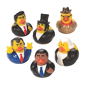Tribello President Rubber Ducks - 12 Pack | for Independence Day, Fourth of July Decorations, Presidents Day, Election Giveaways, Patriotic Events, and Presidential History Learning