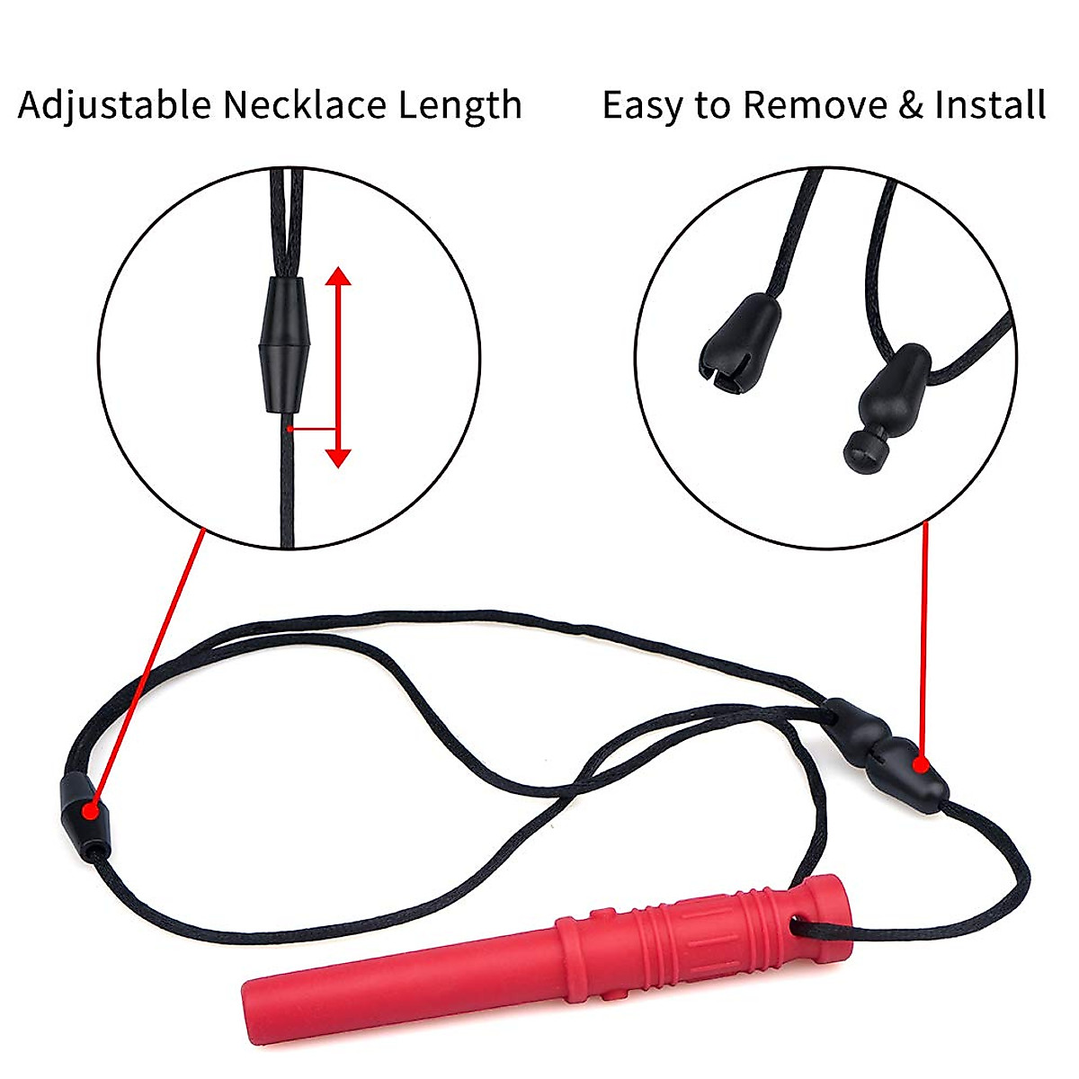 BUDDE Sensory Chew Necklace-Teether Silicone Chewing Teething&Biting Needs Soft Silicone Teething Baby Toy for Babies 36+Months Durable,Safe Silicone-Hypoallergenic-Easy to Clean 6 Packs, SY01