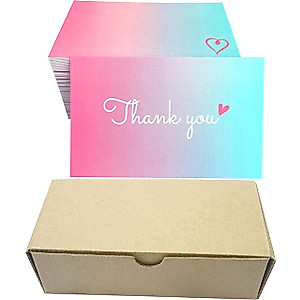 RXBC2011 500 Little Thank You Cards Gold Heart Design Bulk Thank you Notes for All Occasions 3.5 x 2 Inch Multicolor