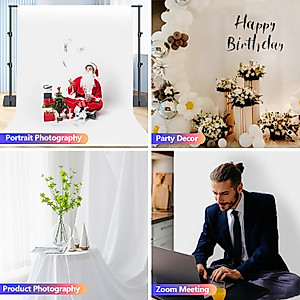 White Backdrop for Photoshoot, White Photo Backdrop Curtain, 10x10ft White Background for Photography, Double-Sided Polyester White Screen Backdrops for Party Picture Portrait Video Recording