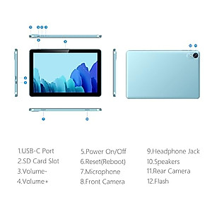 Android Tablet, 10.1 inch Android 13 Tablets 6GB RAM 64GB ROM 1TB Expand, 1280x800 IPS HD Touchscreen,6000mAh Battery, Bluetooth, Dual Camera, GMS, WiFi (Blue)