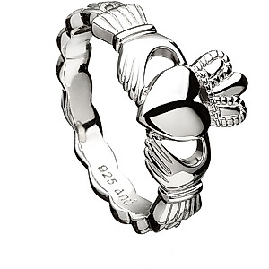 Sterling Silver Claddagh Ring ANU3014 with Celtic Weave (7)
