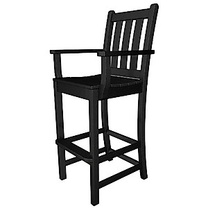 POLYWOOD® Traditional Garden Bar Chair, Black