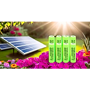 GSUIVEER Solar Light AA Ni-mh 600mAh 1.2V Rechargable Batteries AA Rechargeable Batteries for for Solar Lights (8Pack AA)
