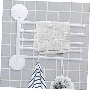 IMIKEYA 1 Set Towel Racks for Bathroom Wall Mounted Clothes Drying Rack Coat Hangers Towel Bar Towels Swivel Towel Rack Hand Towel Racks for Bathroom Bath Towel Rack Towel Rod White Rubber