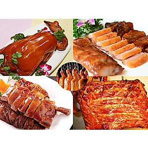 Alele 8PCS 11-inch Double Meat Hooks, Stainless Steel Meat Hook Roast Duck Bacon Shop Hook BBQ Grill Hanger Cooking Tools Accessories for Peking Duck