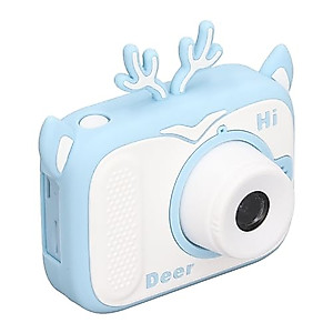 Toddler Camera, Auto Dimming Birthday Gift AI Intelligent 20MP Kids Camera with Frames for Party (Blue White)