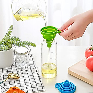 KUFUNG Silicone Collapsible Funnel Set of 4, Small and Large, Kitchen Gadgets Foldable Funnel for Water Bottle Liquid Transfer Food Grade
