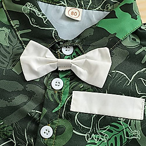 Toddler Baby Boys Summer Clothes Short Sleeve Shirt Shorts Little Kids 2pcs Gentlemen Hawaiian Outfits Playwear Clothing Set (B3 White , 18-24 Months )