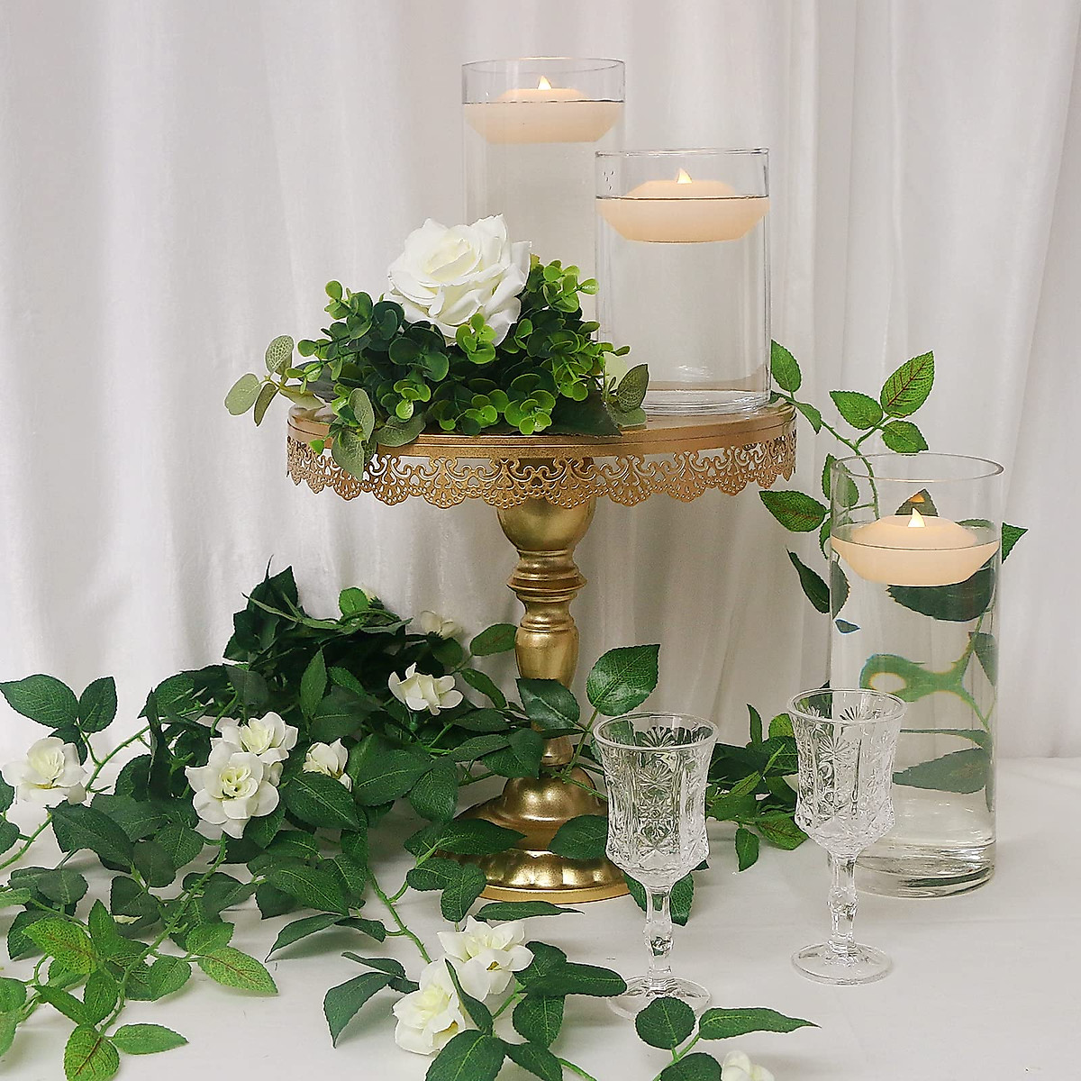 LARDUX 3 Inch Led Floating Candles - 12 PCS Flameless Water Activated Floating Tea Lights Fake Floating Tealight Battery Operated for Centerpieces Cylinder Vases Wedding Party Decorations