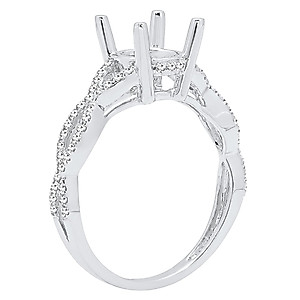 Dazzlingrock Collection 0.25 Carat (ctw) Round Diamond Bridal Semi Mount Engagement Ring 1/4 CT, Can be Fit 1.50 cts. (7.4 mm) Round Center Stone, 14K White Gold, Size 7.5