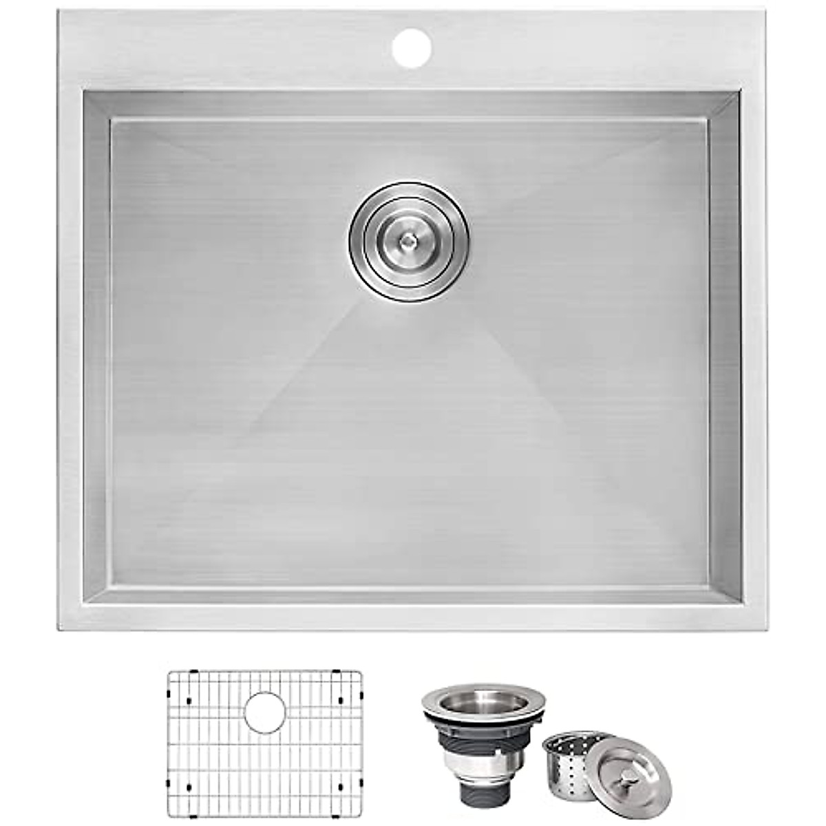 Ruvati Drop-in Topmount Laundry Utility Sink 25 x 22 x 12 inch Deep 16 Gauge Stainless Steel - RVU6010