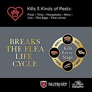 Nutri-Vet Defense Plus Flea & Tick Control for Large Dogs, 33 lb-66 lb, Model: 1030239