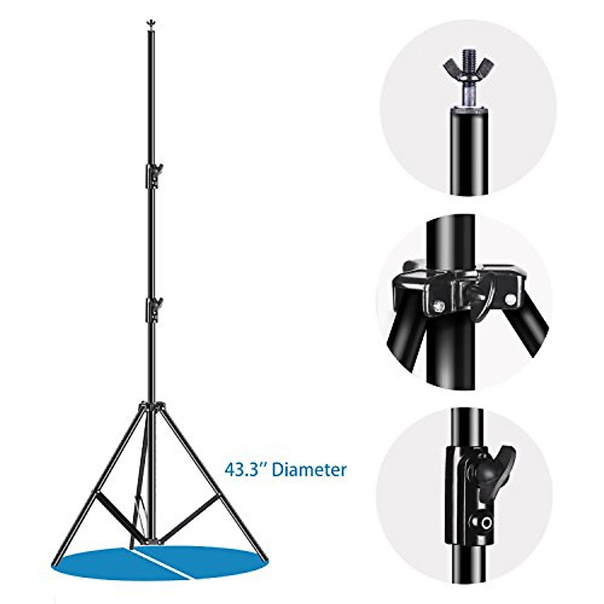Emart Triple Crossbar 10 ft Wide 8.5 ft Height Backdrop Stand, Photo Video Studio Heavy Duty Adjustable Photography Muslin Background Support System Kit - 3 in 1 Multi Backdrop Stand