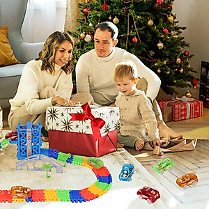 4 Pack Track Cars Magic Toy Car Glow in The Dark Cute Race Cars Replacement Track Accessories Car with 5 Flashing LED Lights Compatible with Most Tracks Set as for Kids Boys and Girls